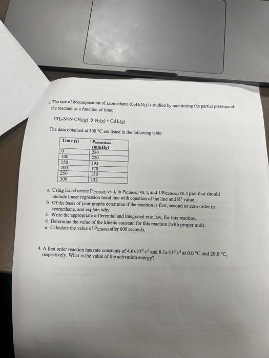 Solved 1. Another form of the Arrhenius equation is: | Chegg.com