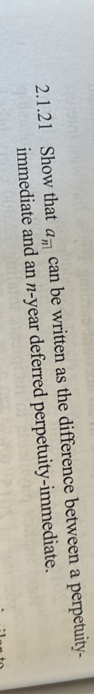 Solved 2.1.21 ﻿Show that a?bar (n) ﻿can be written as the | Chegg.com