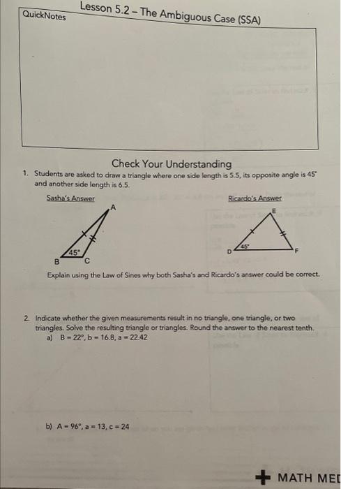 Solved Check Your Understanding 1. Students are asked to | Chegg.com