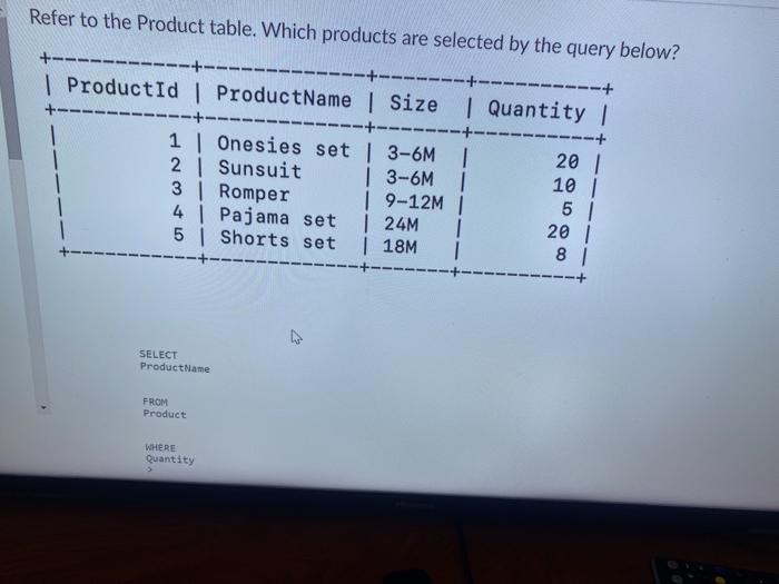 Solved Refer to the Product table. Which products are | Chegg.com