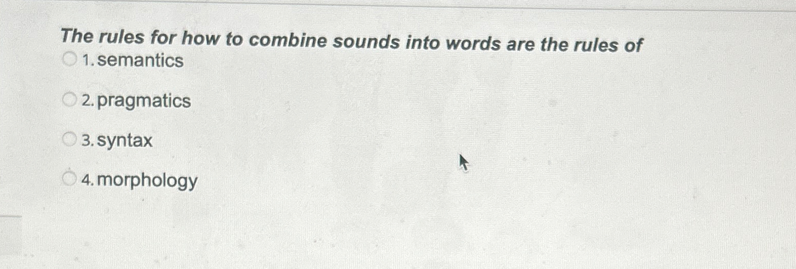 Solved The rules for how to combine sounds into words are | Chegg.com