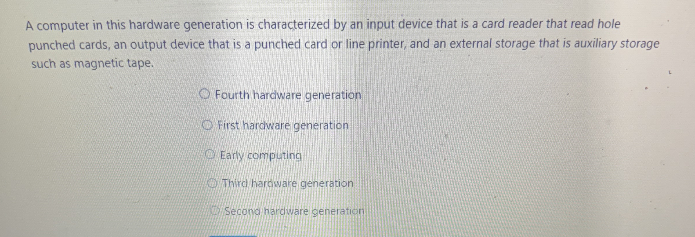 Solved A computer in this hardware generation is | Chegg.com