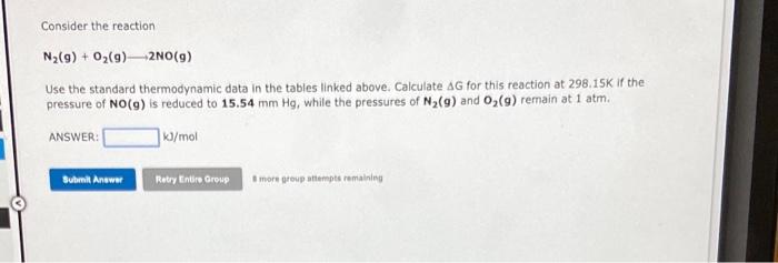 Solved Consider the reaction 2SO2( g)+O2( g) 2SO3( g) Using | Chegg.com