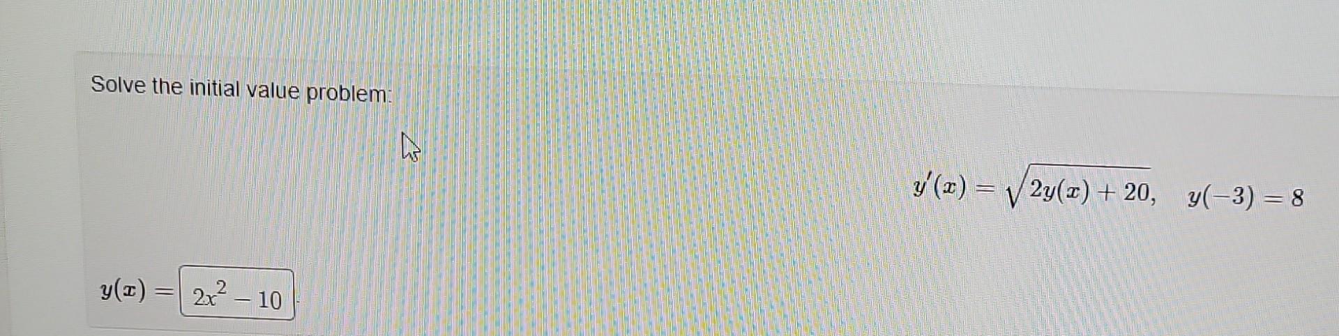 Solved Solve the initial value problem: | Chegg.com