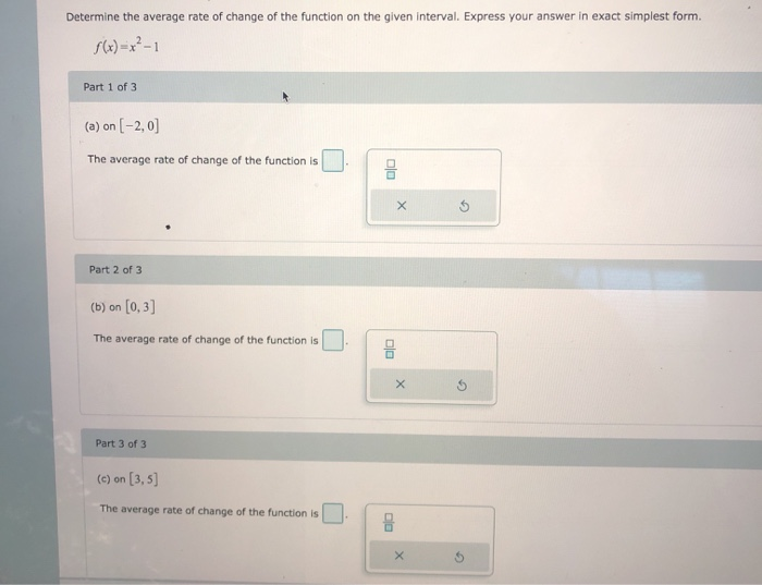Solved Determine the average rate of change of the function | Chegg.com