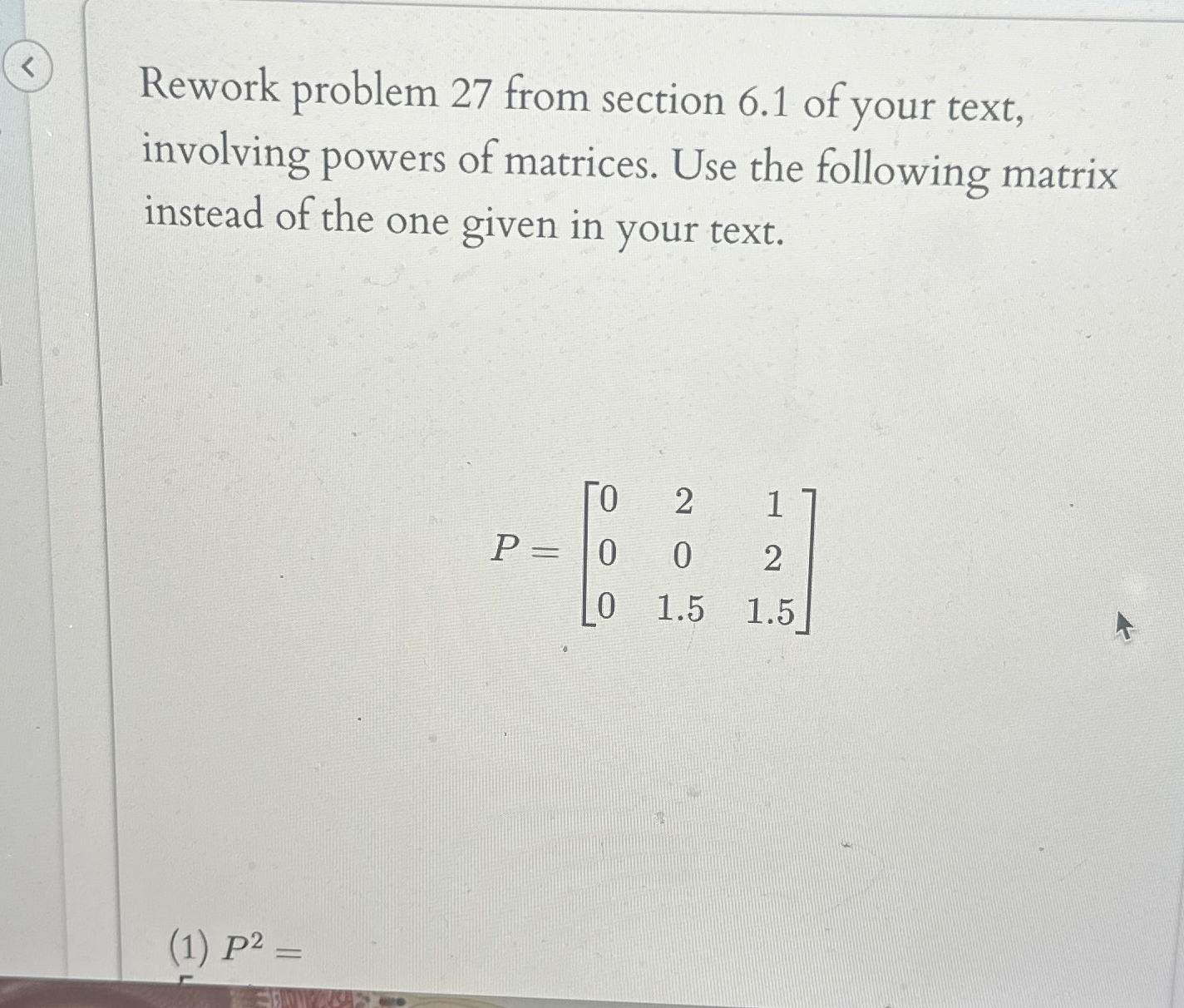 Solved Rework problem 27 ﻿from section 6.1 ﻿of your text, | Chegg.com
