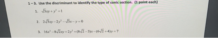 Solved MAT 172 - Rotated Conic Sections Worksheet Work each | Chegg.com