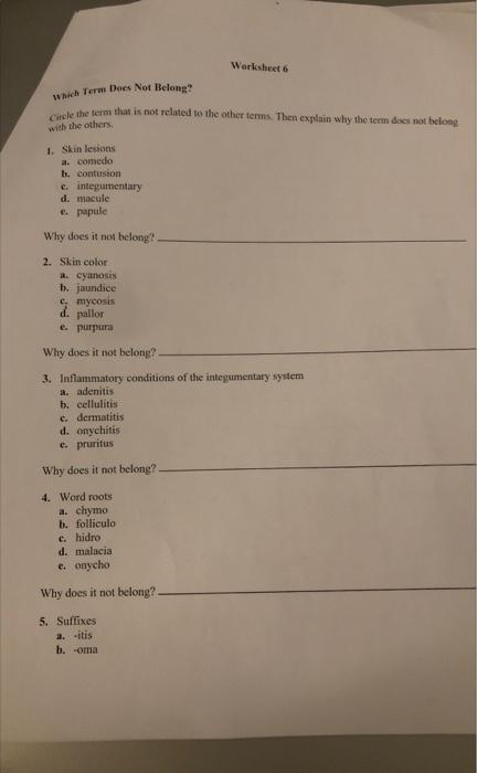 Solved Crele the titm that is not related to the other | Chegg.com