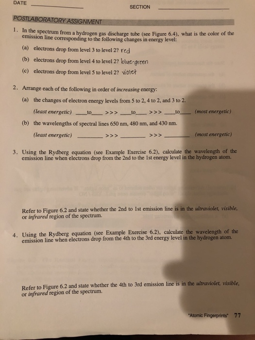 Solved DATE SECTION POSTLABORATORY ASSIGNMENT 1. In the | Chegg.com