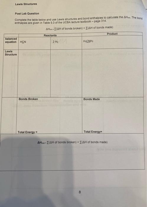 Solved Lewis Structures Experiment Dotails Part 1: Draw the | Chegg.com
