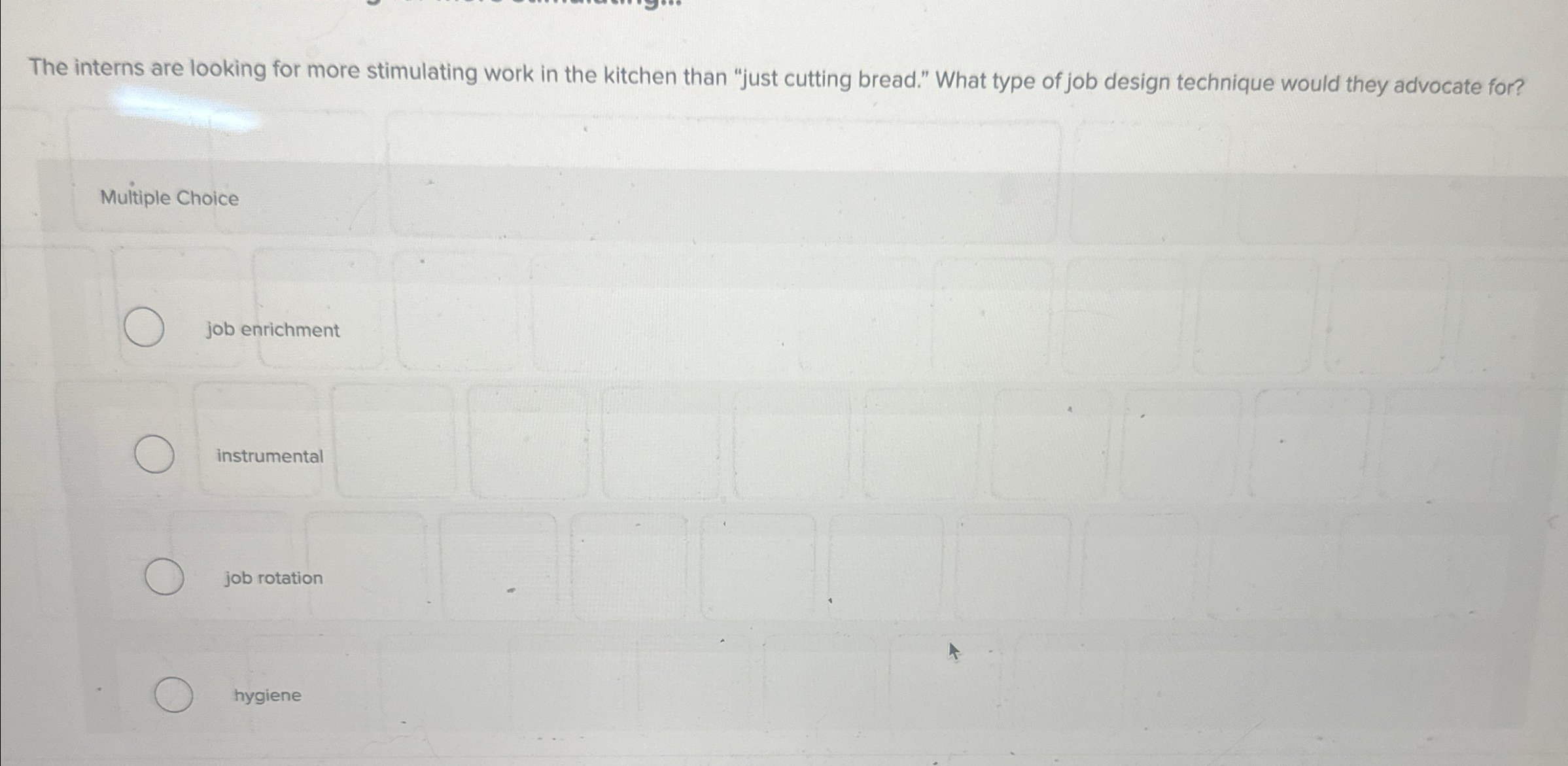 Solved The interns are looking for more stimulating work in | Chegg.com