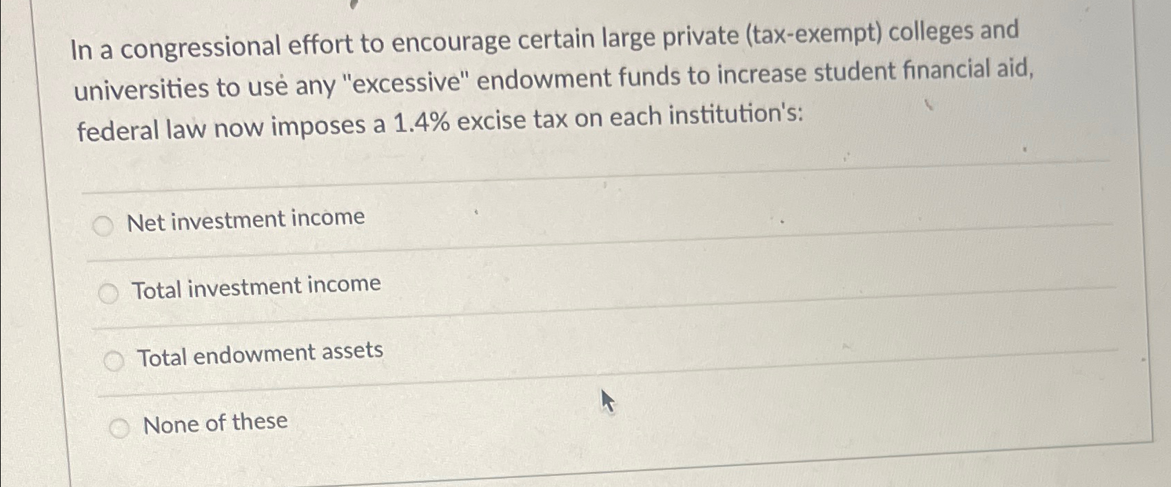 Solved In a congressional effort to encourage certain large | Chegg.com