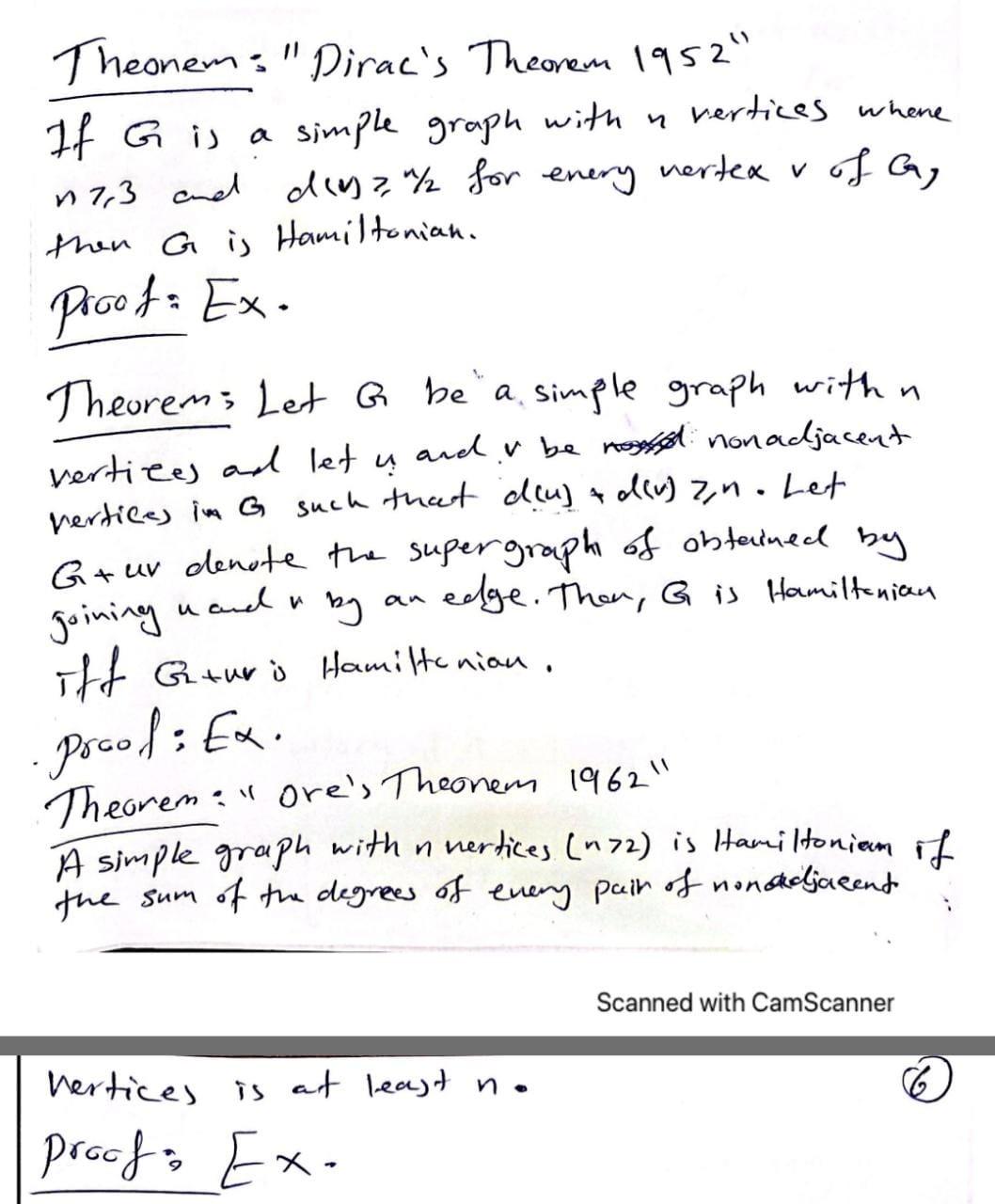 Solved of G, Theonem: "Dirac's Theorem 1952" If G is a | Chegg.com