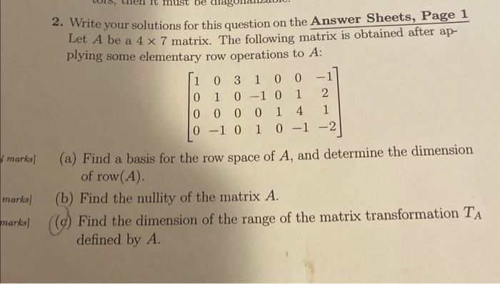 Solved 2. Write your solutions for this question on the | Chegg.com