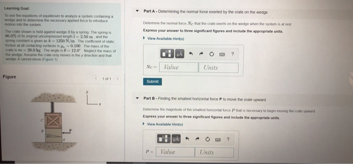 Solved Learning Goal: Part A. Determining the normal force | Chegg.com