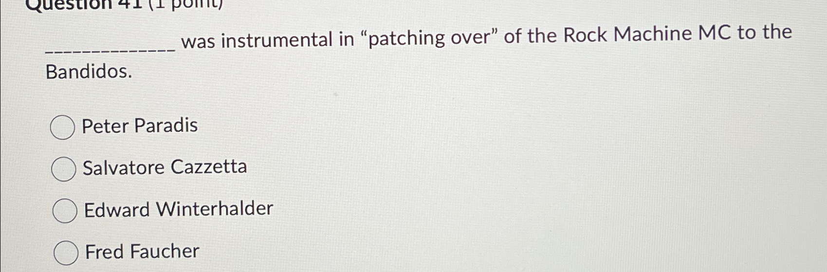 Solved was instrumental in "patching over" of the Rock | Chegg.com