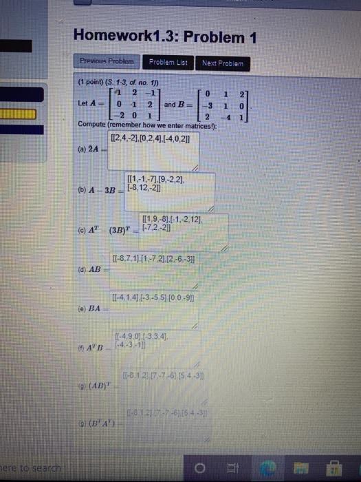 Solved Homework13 Problem 1 Previous Problem Problem List 