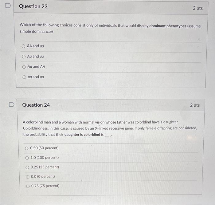 Solved Question 23 2 pts Which of the following choices | Chegg.com