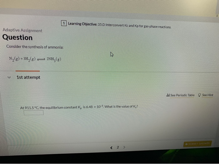 Solved 1 Learning Objective: 35.D Interconvert Kc and Kp for | Chegg.com