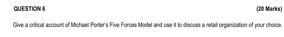 Solved QUESTION 6 (20 Marks) Give a critical account of | Chegg.com