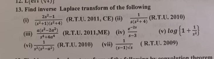 Solved 13. Find inverse Laplace transform of the following | Chegg.com