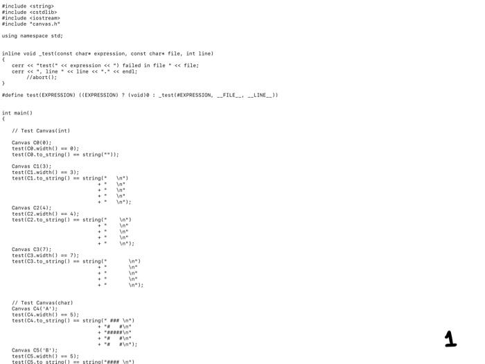 Solved Make a canvas.cpp file that defines functions from | Chegg.com