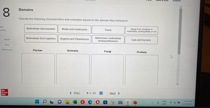 Solved Classify the following characteristics and examples | Chegg.com