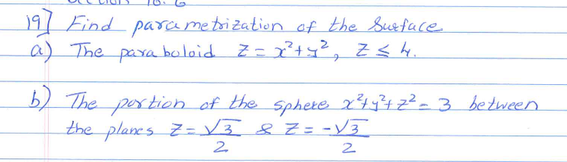 Solved Find parametrization of ﻿the | Chegg.com