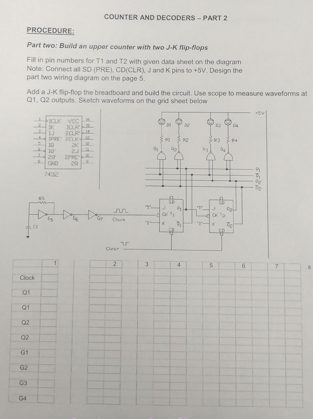Solved To build a counter circuit with decoders EQUIPMENT: | Chegg.com
