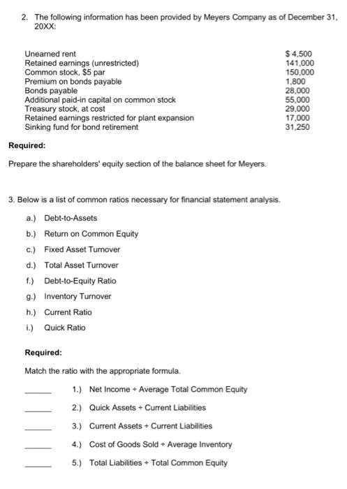 Solved Financial Statement Problems 1. Listed below (in | Chegg.com