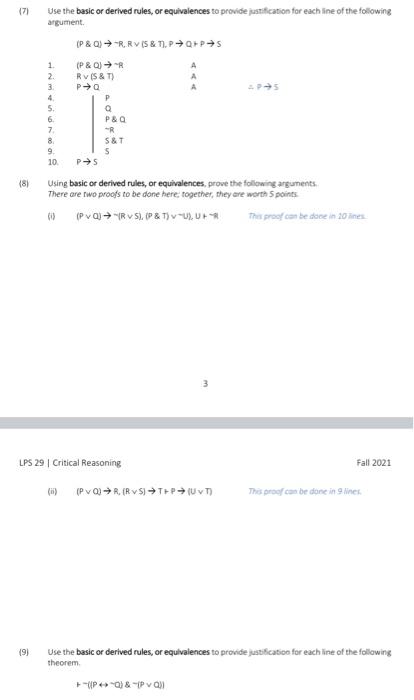 171 Use the basic or derived rules, or equivalences | Chegg.com