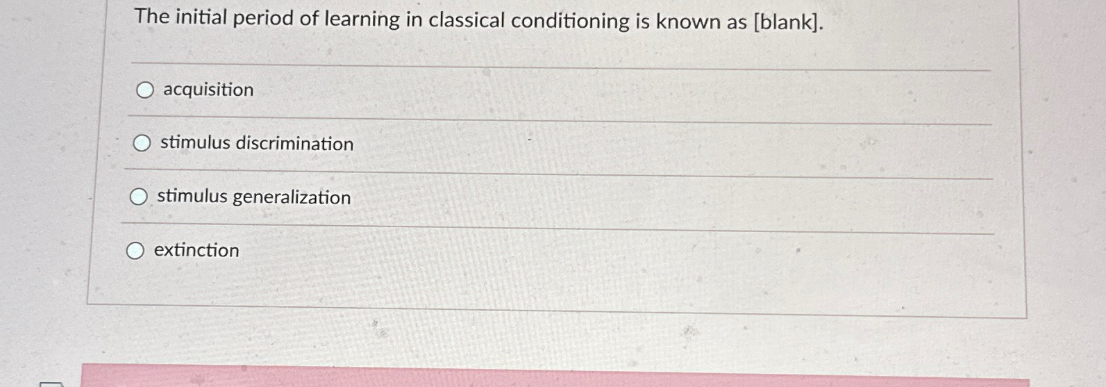 Solved The initial period of learning in classical | Chegg.com