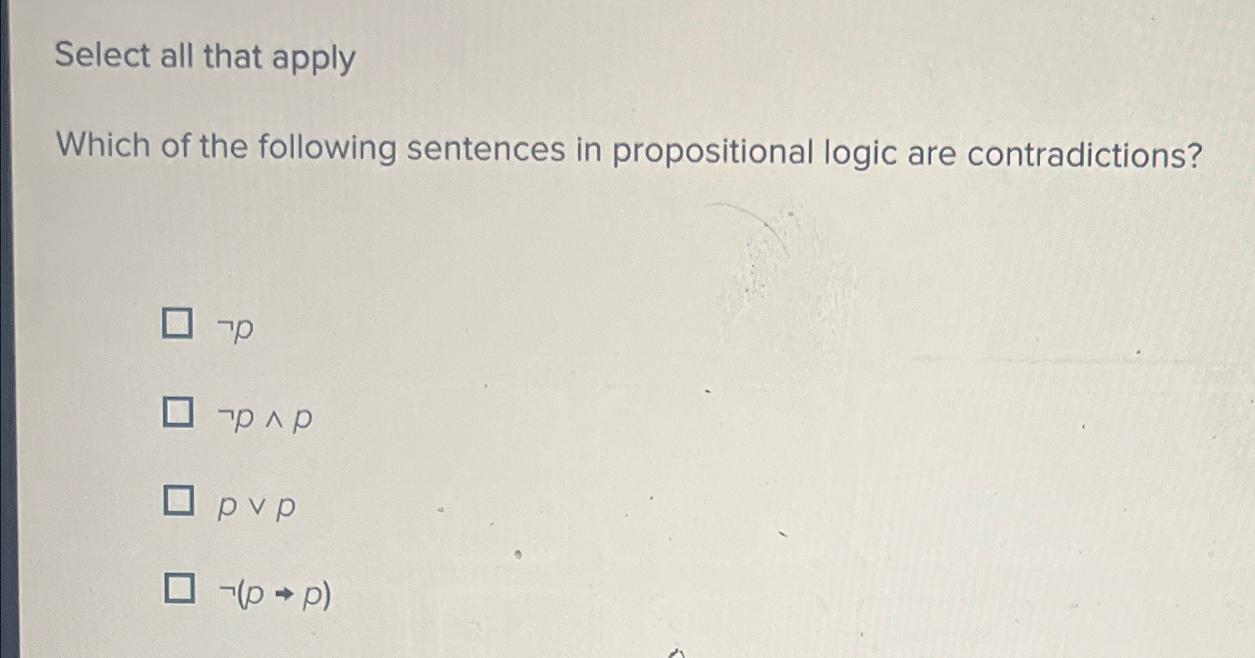 Solved Select All That Applywhich Of The Following Sentences 