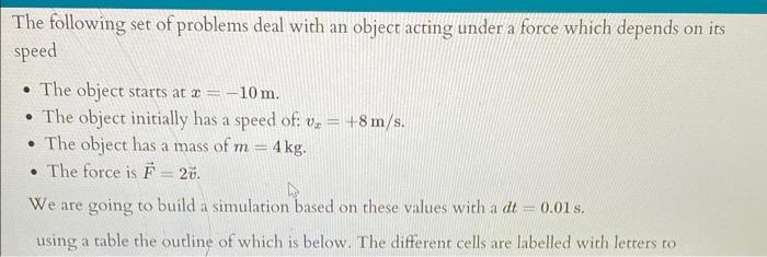 Solved The following set of problems deal with an object | Chegg.com