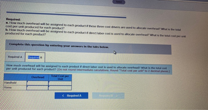 Solved Exercise 9-43 (Algo) Activity-Based versus | Chegg.com