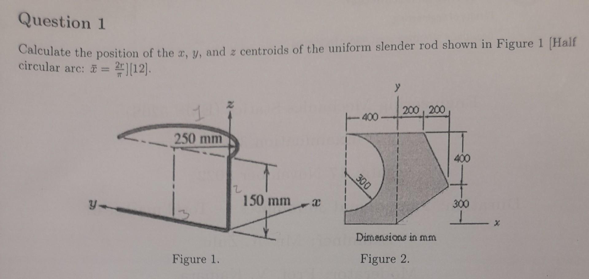 Solved Calculate the position of the x,y, and z centroids of | Chegg.com