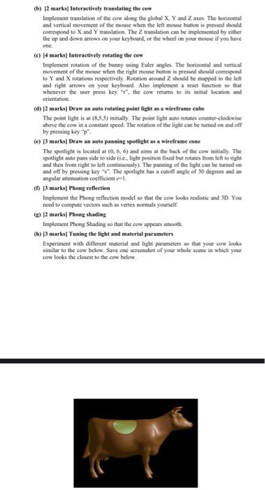 Solved his assignment you are going to render a cow model | Chegg.com