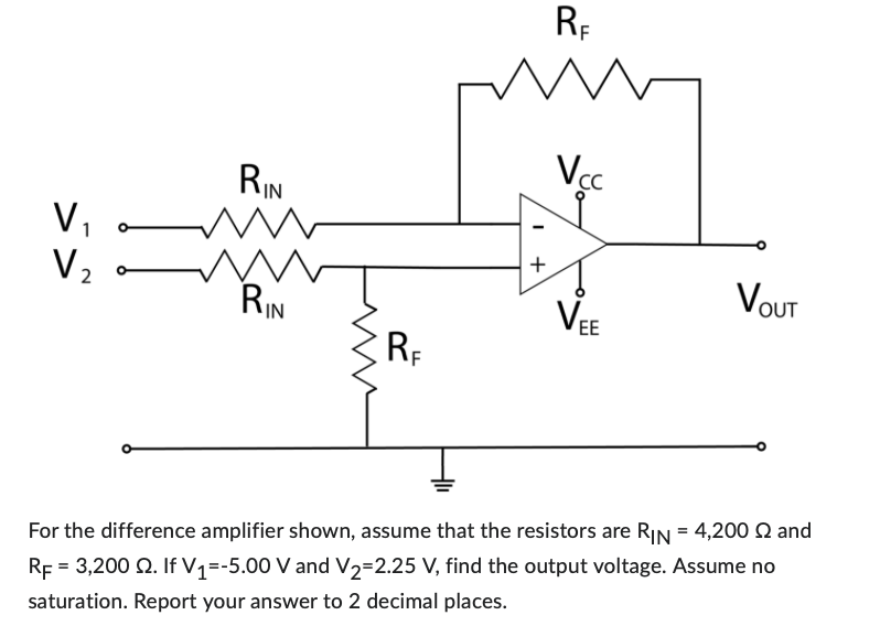 Solved For the difference amplifier shown, assume that the | Chegg.com
