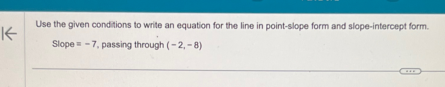 Solved Use the given conditions to write an equation for the | Chegg.com