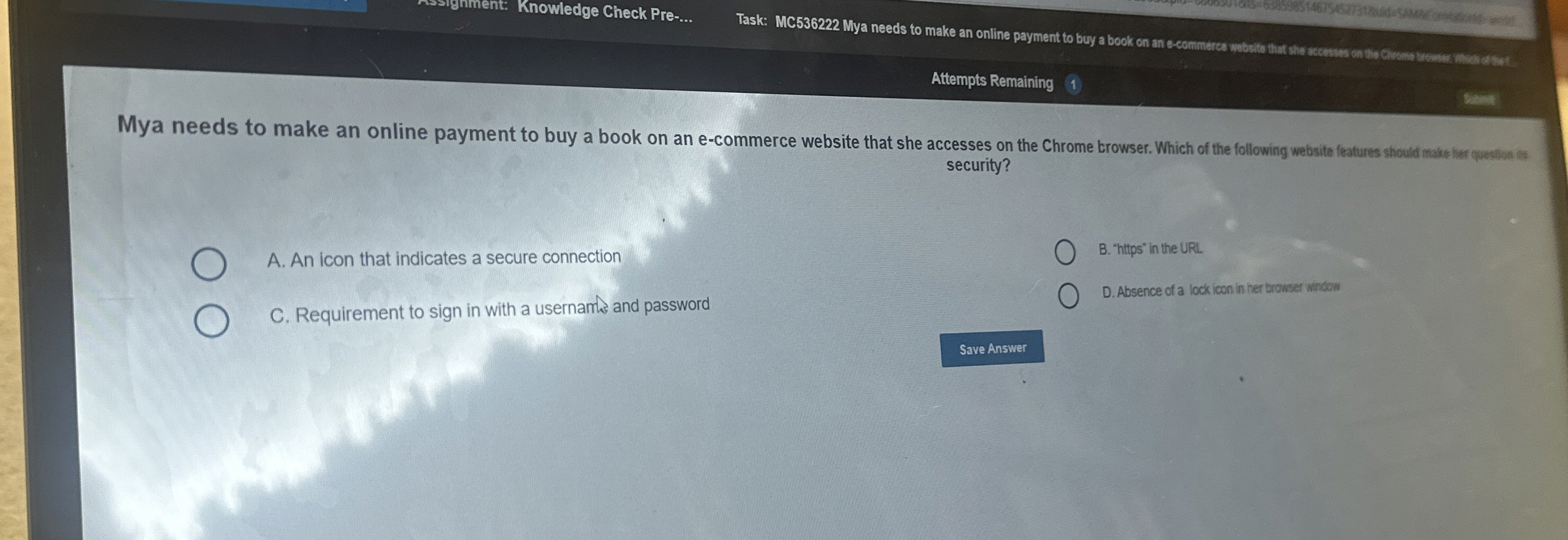 Solved Knowledge Check Pre-...Attempts RemainingMya needs to | Chegg.com