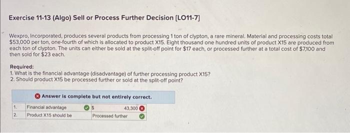 Solved Wexpro, Incorporated, produces several products from | Chegg.com