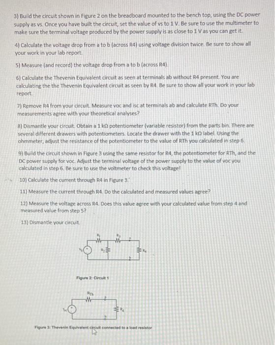 Lab 4. Thevenin Equivalent Circuits Birpore par work | Chegg.com