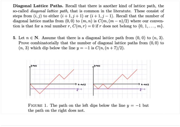 Solved Diagonal Lattice Paths. Recall that there is another | Chegg.com