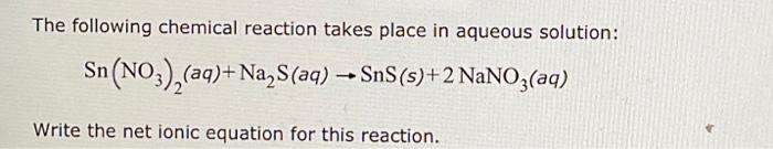 Solved The following chemical reaction takes place in | Chegg.com