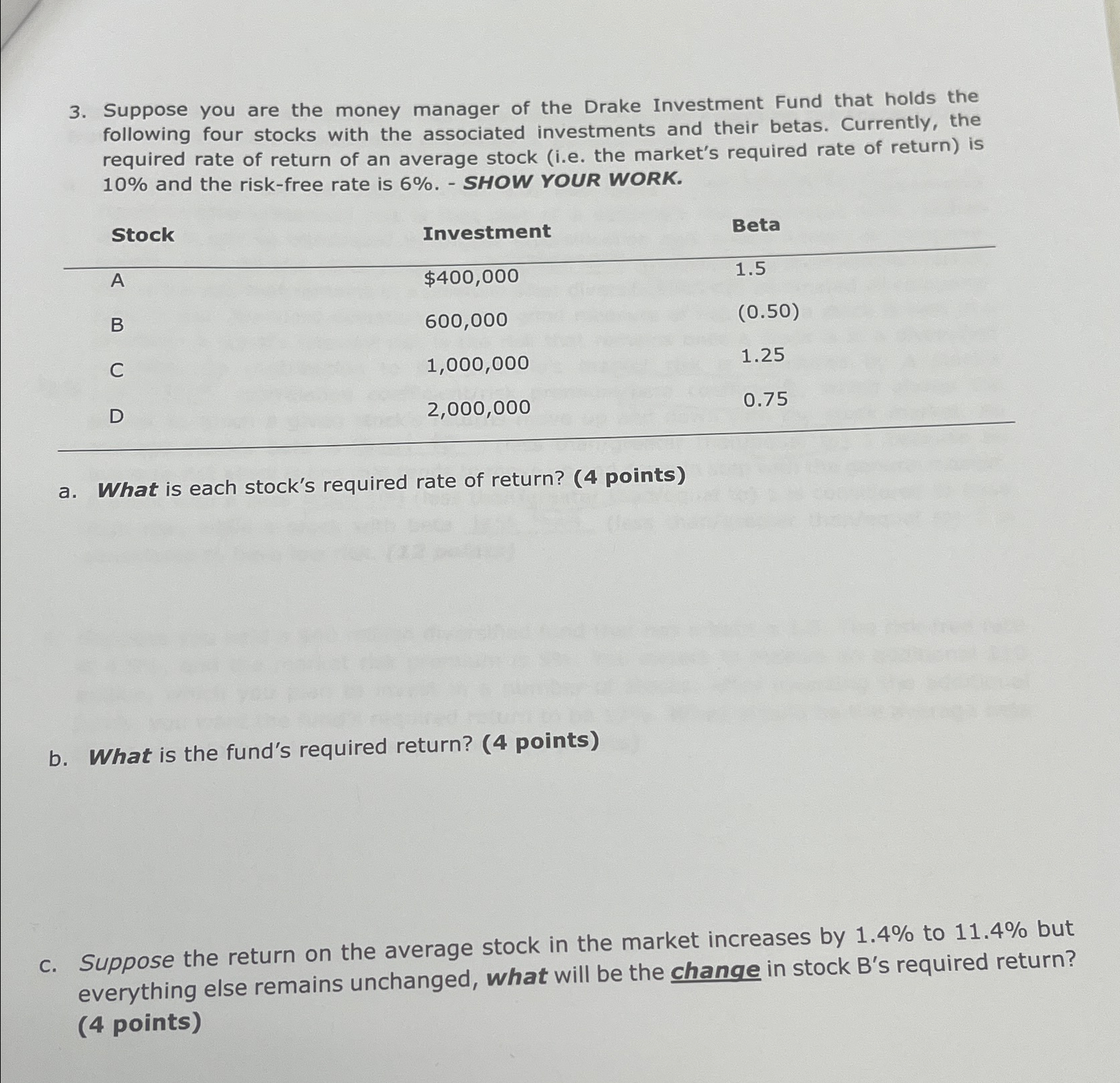 Solved Suppose you are the money manager of the Drake | Chegg.com