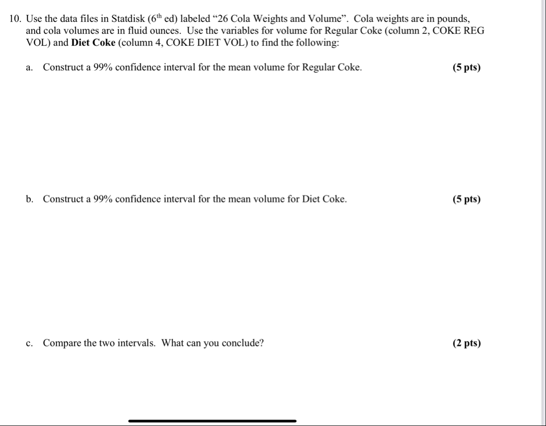 Solved Use the data files in Statdisk ( 6th ed ) ﻿labeled | Chegg.com