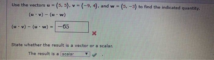 Solved Use the vectors u = 4, 4) and v = (-6, 1) to find the | Chegg.com