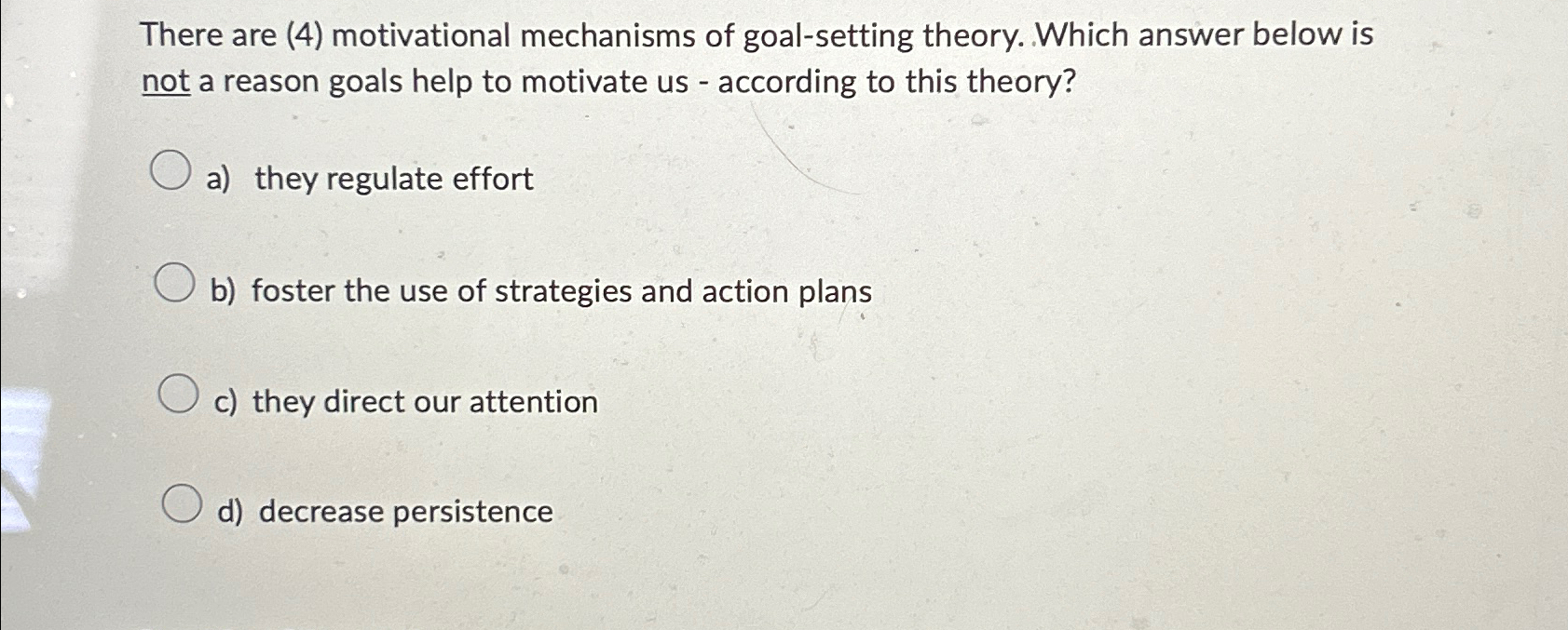 Solved There are (4) ﻿motivational mechanisms of | Chegg.com