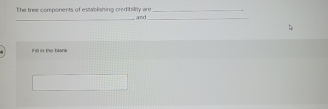 Solved The tree components of establishing credibility are, | Chegg.com