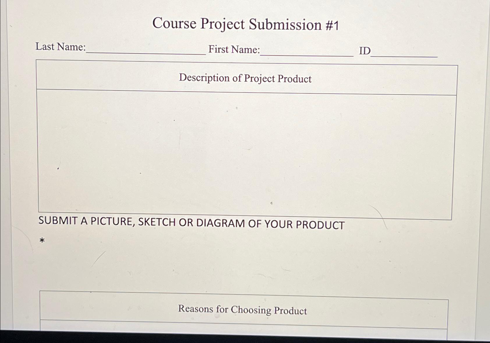 Solved Course Project Submission #1Last Name:First | Chegg.com